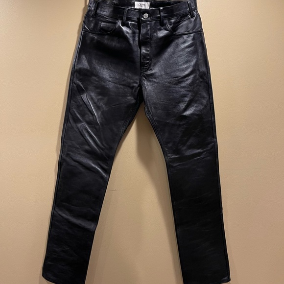 Celine | Pants | Celine X Hedi Slimane Fw9 Black Calfskin Leather Pants ...